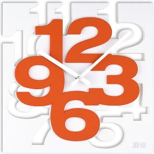 Luxusní designové oranžovo-bílé nástěnné hodiny JVD TIME H106.1