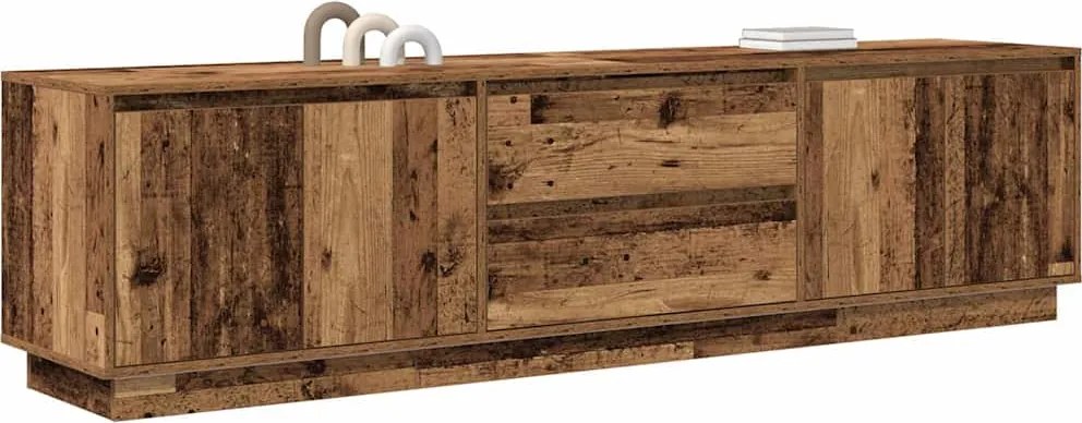 TV skříňka s LED osvětlením starého dřeva 193,5x41x50 cm 3328442