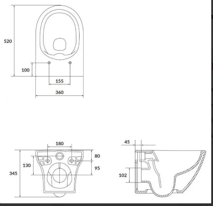 Cersanit Larga Oval CleanOn - závěsná wc mísa se SLIM sedátkem z duroplastu, bílá, S701-472