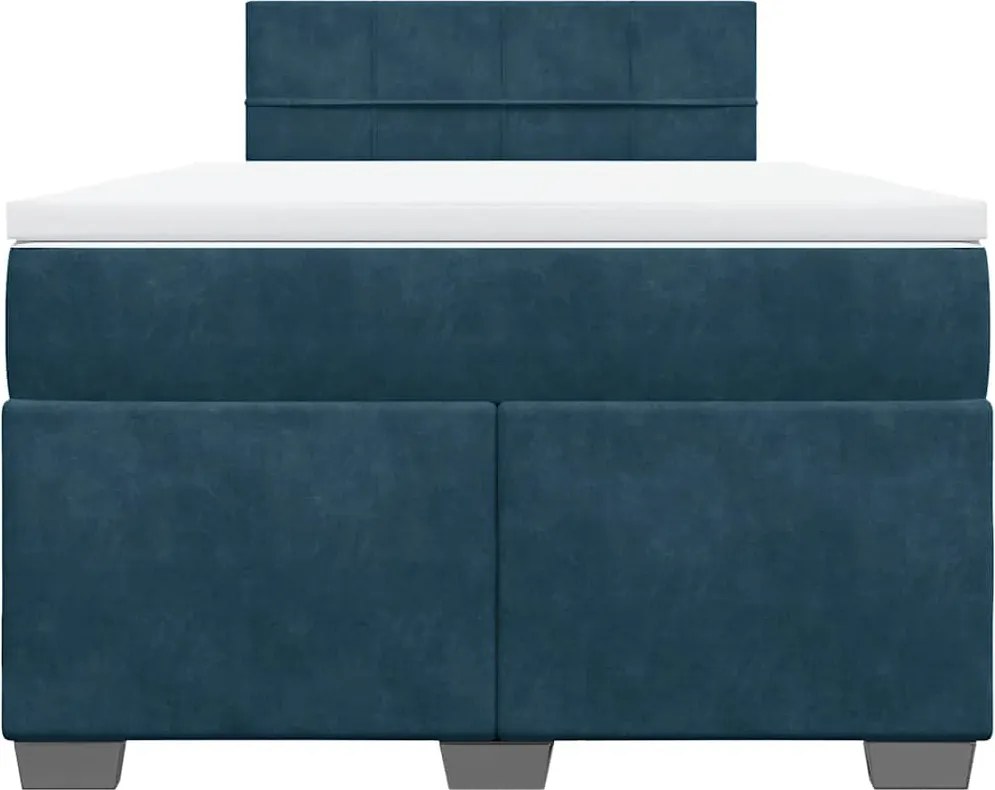 Box spring postel s matrací tmavě modrá 120 x 200 cm samet 3286286