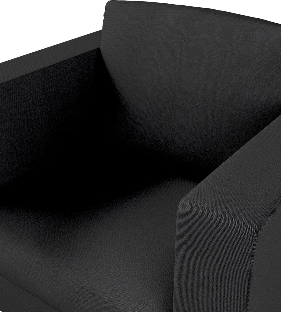 Potah na křesko IKEA Karlanda, krátký barva černá látka pletený vzor