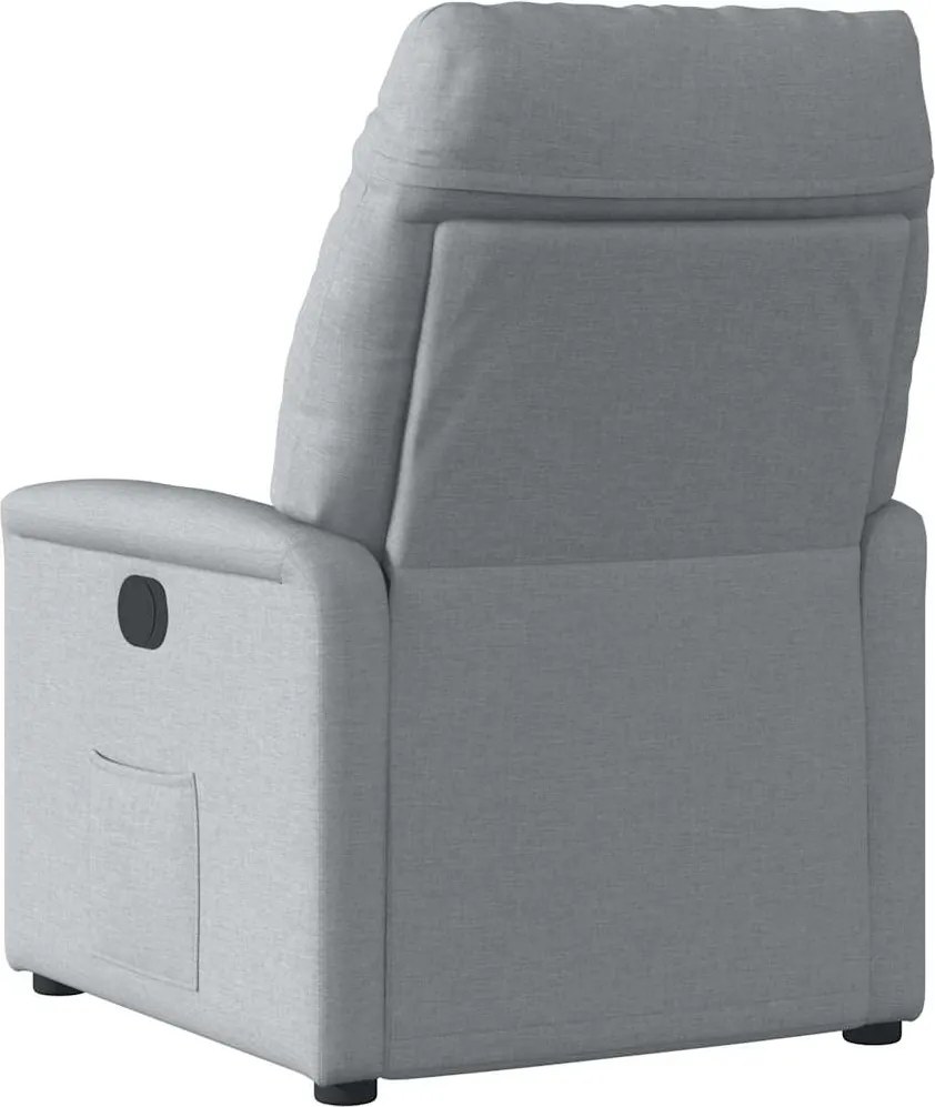 Elektrické polohovací křeslo světle šedé textil 3303012