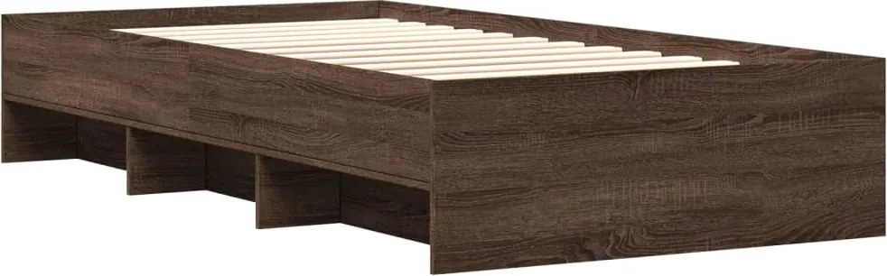 Rám postele bez matrace hnědý dub 100 x 200 cm kompozitní dřevo 3295673