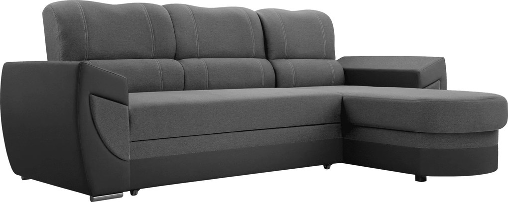 Rohová rozkládací sedací souprava do L TRENDI, 250 cm, s úložným prostorem Roh pohovky: Pravý roh, Barva látky: Hnědá a krémová (Bahama 08 + Bahama 33)