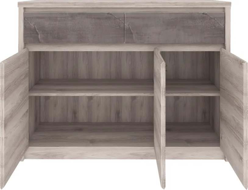 Komoda 3D2S, kaštan nairobi/onyx, JESI NEW