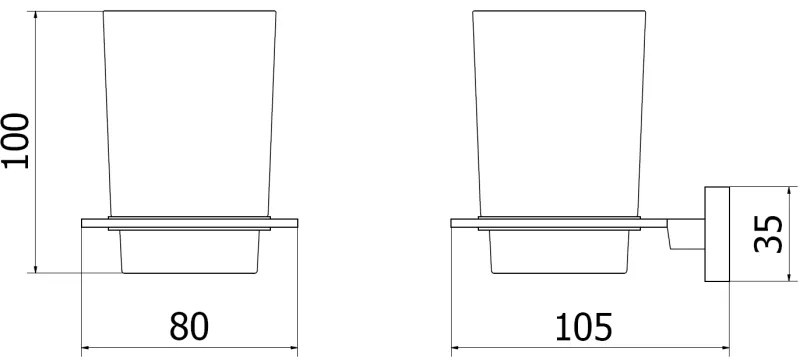 Mexen Arno, sklenice na zubní kartáčky, zlatá matná, 7020738-55