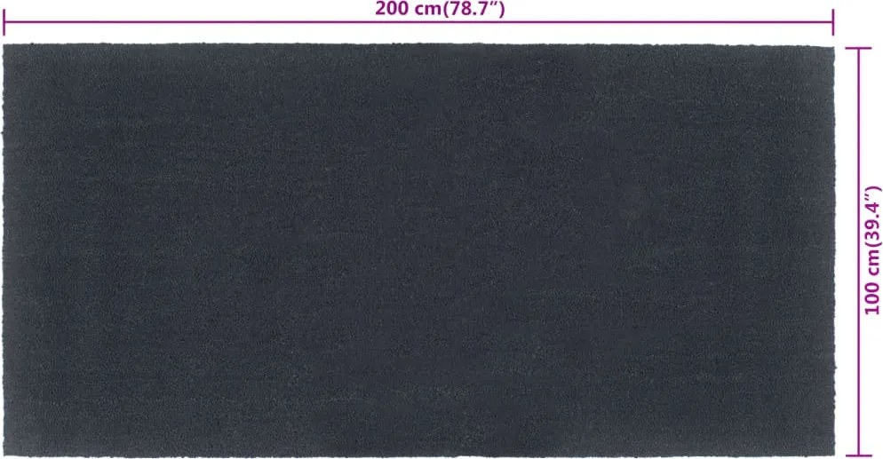 Rohožka před dveře tmavě šedá 100 x 200 cm kokosové vlákno 155594