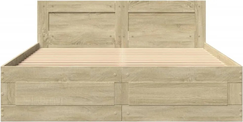 Rám postele s čelem dub sonoma 135 x 190 cm kompozitní dřevo 3295599