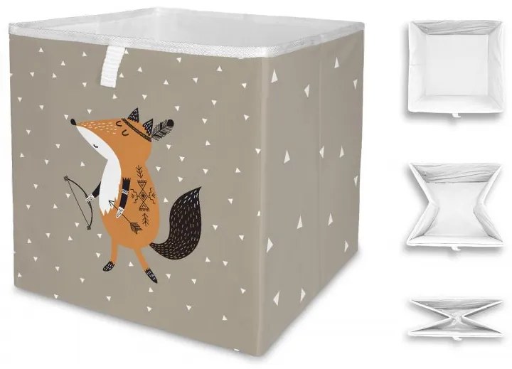 Úložná krabice brave fox, 32x32cm