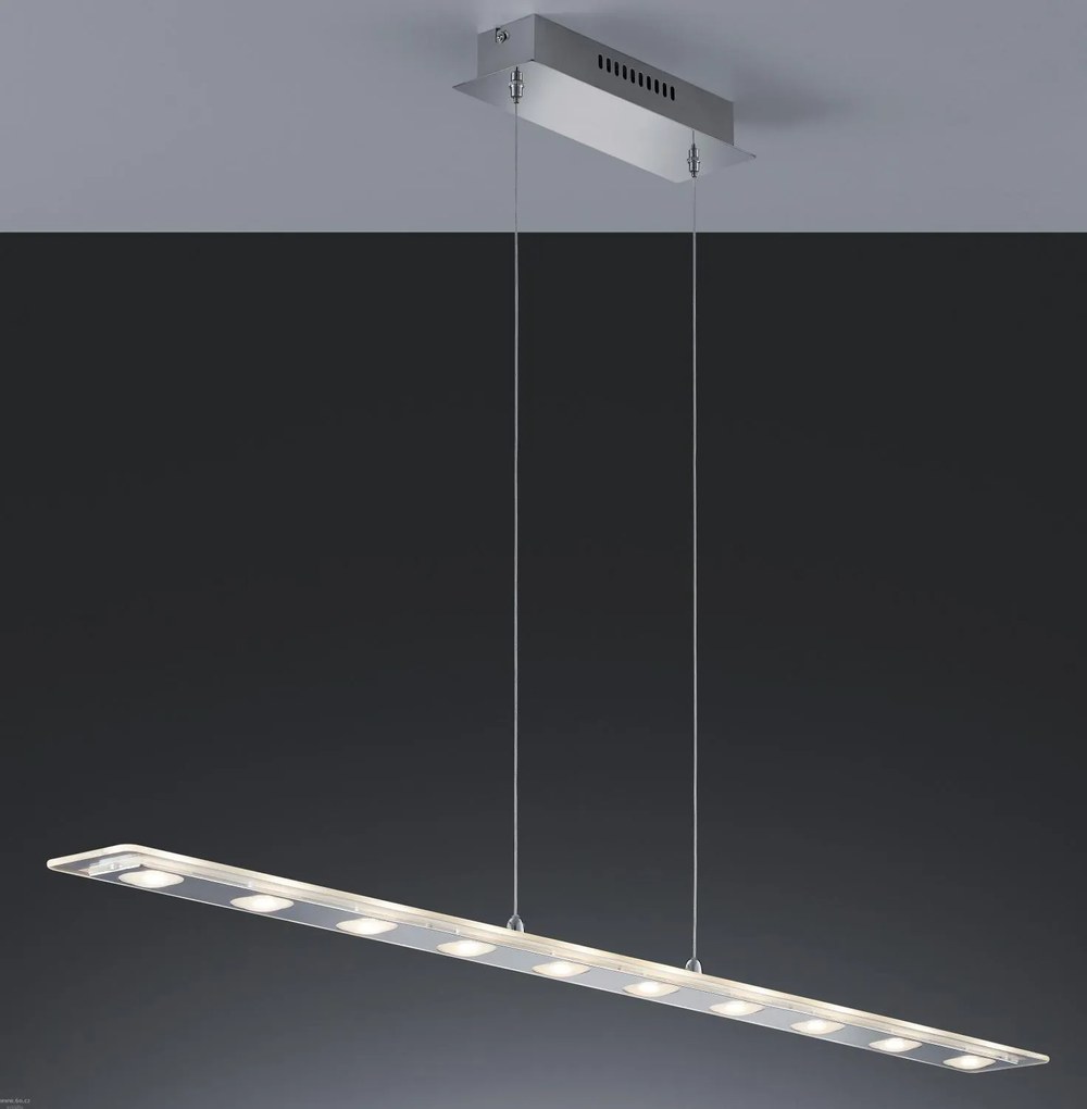 Trio Leuchten 326311006 Avenue, lineární závěsné svítidlo, 10x3,2W LED, chrom/sklo, délka 110cm