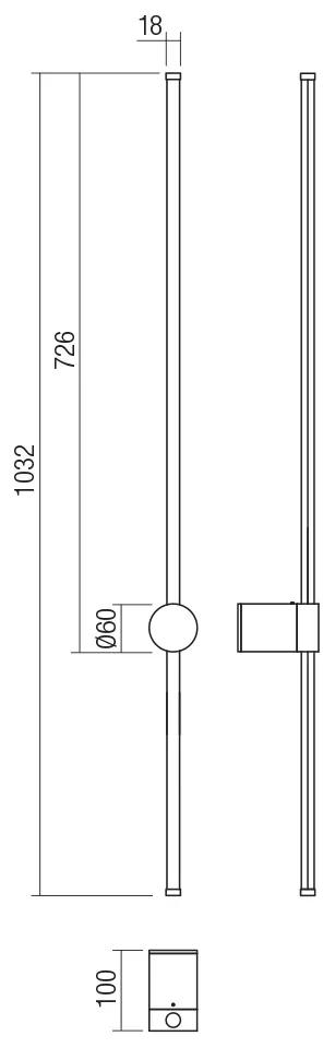 Smarter LED nástěnné svítidlo Taboo, v.103cm Barva: Černá