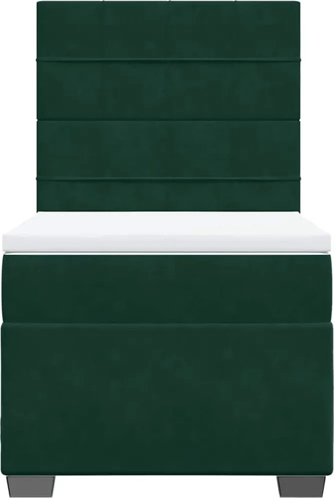 Box spring postel s matrací tmavě zelená 80 x 200 cm samet 3290765