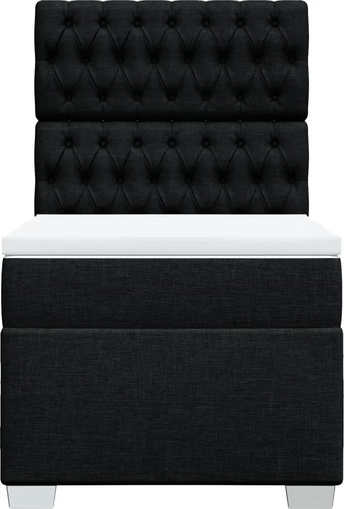 Box spring postel s matrací černá 90x200 cm textil 3292680