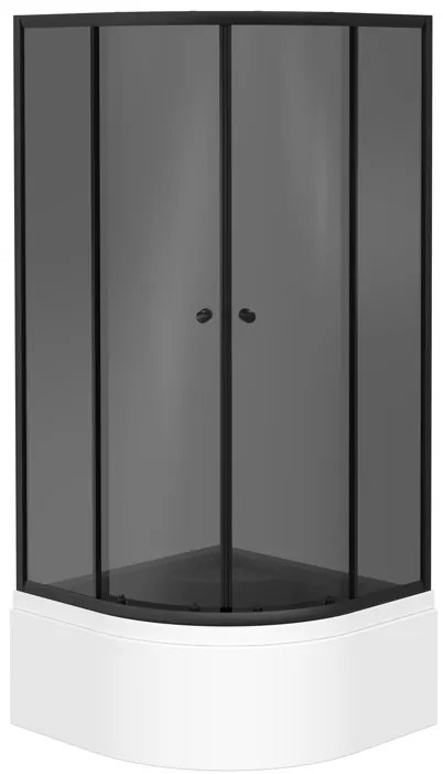Savana Veduta Evelina Plus čtvrtkruhový sprchový kout s vaničkou, black Rozměr koutu: 90x90cm