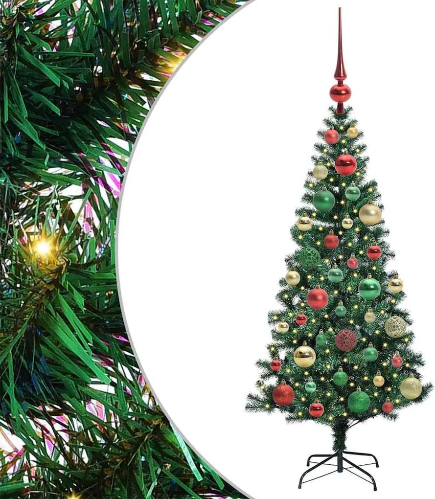 Umělý osvětlený vánoční stromeček Zelená 120 cm PVC a kov 3396744