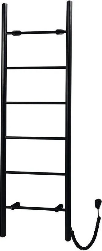 Sapho Sapho, KARBO elektrický sušák ručníků, kulatý, 500x1600mm, 120 W, černá mat, KB905