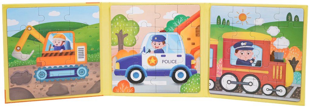 RKToys Magnetické puzzle dopravní prostředky s knížkou