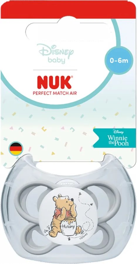 Dudlík NUK Perfect Match Air Disney Medvídek Pú 0-6 měsíců grey velikost 0-6 m