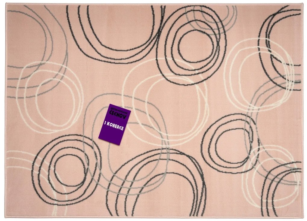 Alfa Carpets, Kusový koberec Circles powder pink, 190x280, růžová, chodba / předsíň