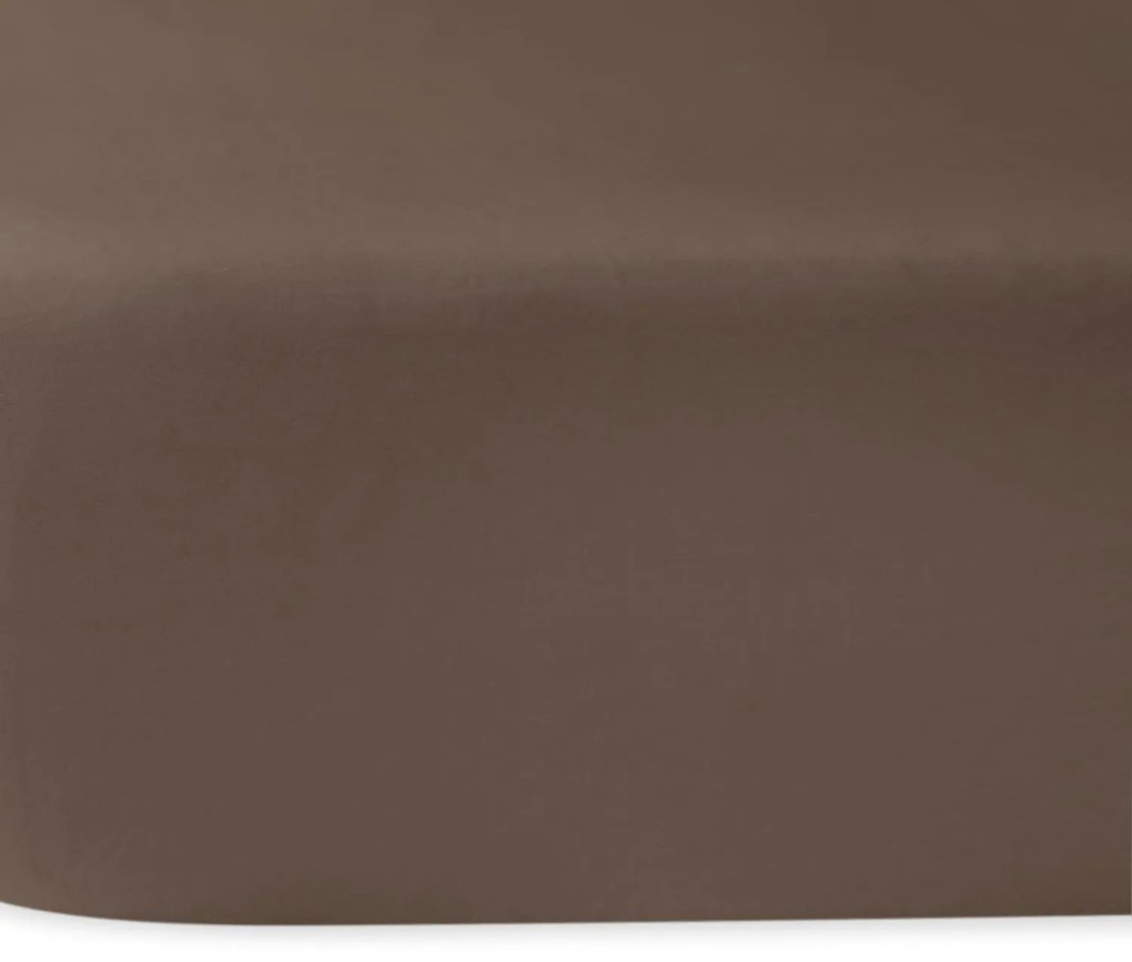 SATÉNOVÉ PROSTĚRADLO BEZ GUMY 200X220 CM TMAVĚHNĚDÁ