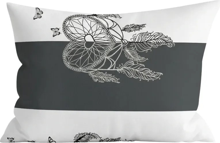Polybavlněný povlak na polštář TIRSO POLY 70x90 cm, šedo-bílý knoflík