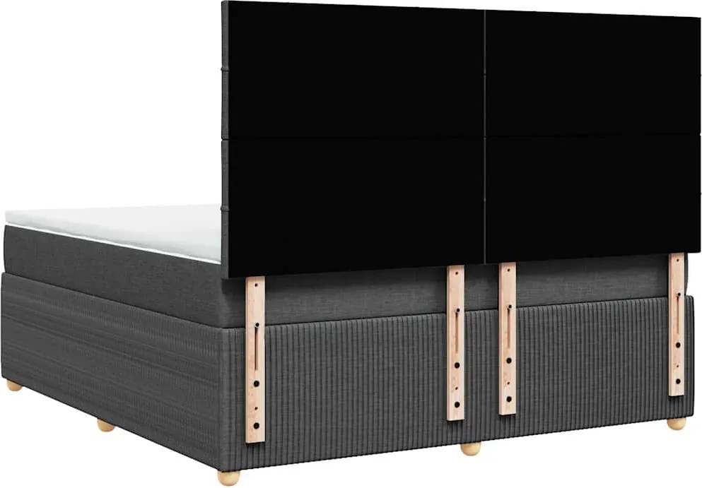 Box spring postel s matrací tmavě šedá 180x200 cm textil 3292136