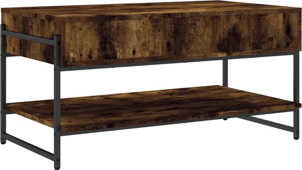 vidaXL Konferenční stolek 90 x 50 x 45 cm kompozitní dřevo [838970] Barva: kouřový dub