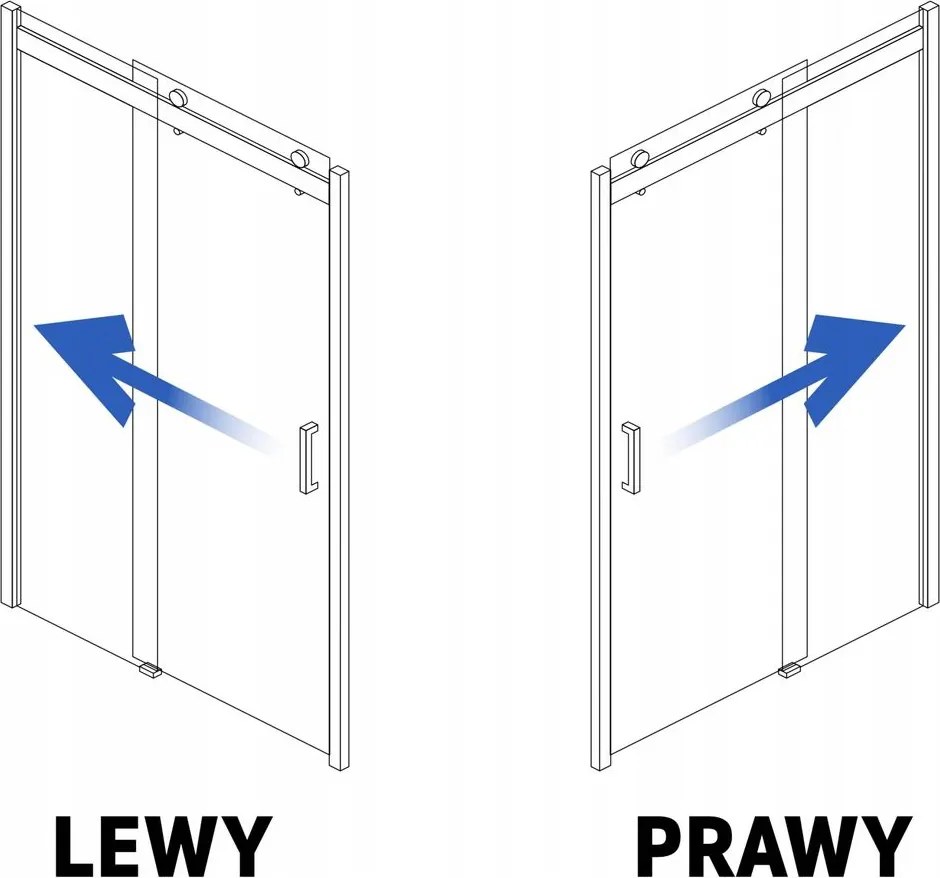 Jednokřídlé posuvné sprchové dveře REA NIXON-2 LEVÉ 120 cm pro instalaci do niky, chrom/transparent - bez vaničky