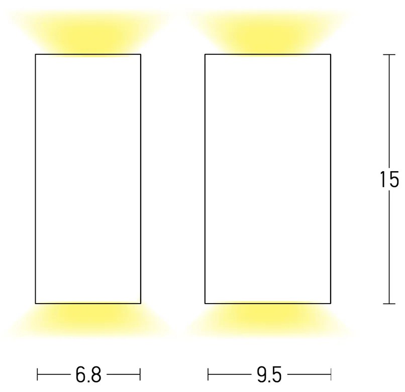 Zambelis E307 venkovní nástěnné svítidlo černé, 2xGU10, 15cm