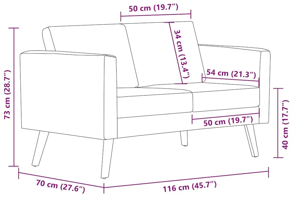 vidaXL Marketos Pohovka dvojmístná textilní tmavě šedá