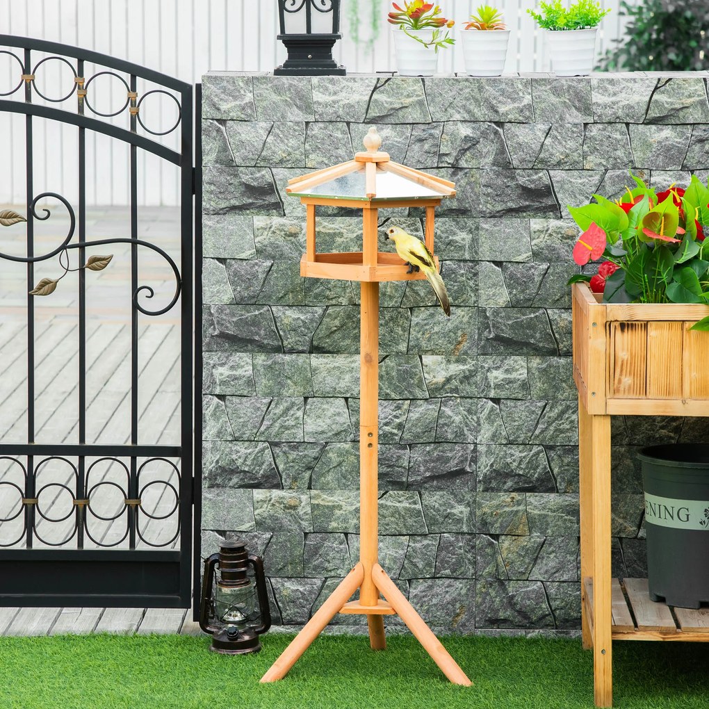 Ptačí budka PawHut se stojanem a zinkovou střechou 113x40x40 cm, ptačí budka odolná proti povětrnostním vlivům pro zahradu a terasu