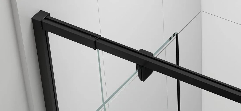 Polysan Polysan, EASY BLACK otočné sprchové dveře 760-900mm, sklo Brick, EL1638B