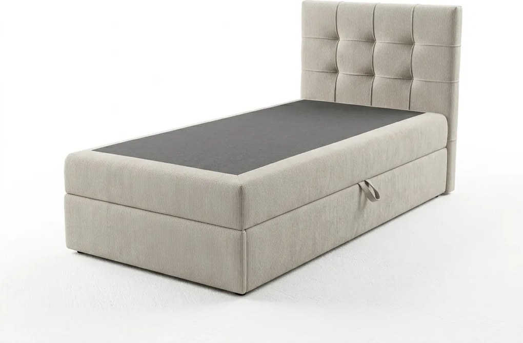 Čalouněná postel boxspring DIRELIS VIBE 90x200 cm krémová Matrace: Matrace Bonell pružinová