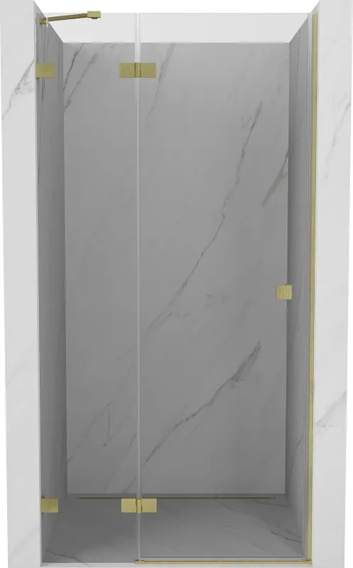 Mexen, Mexen Lunar levé otočné sprchové dveře 110 cm, transparentní, broušené zlato - 834-110-000-55-00-L