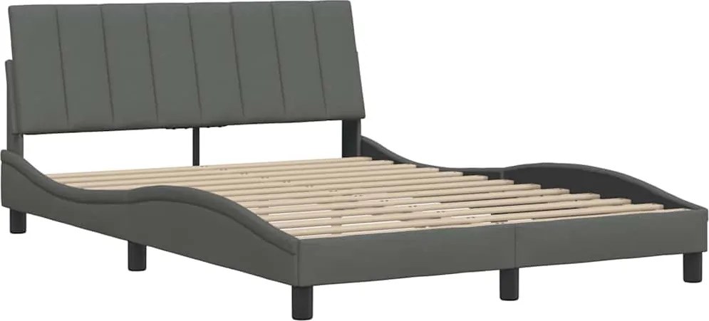 Rám postele bez matrace Hanko tmavě šedá 140 x 200 cm textil 3310392