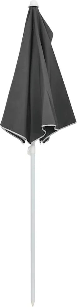 Zahradní půlkruhový slunečník s tyčí 180 x 90 cm antracitový 315561
