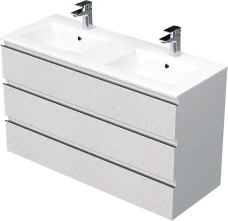 Koupelnová skříňka s umyvadlem SAT Cube Way 120x71x46 cm bílá mat CUBE3D1203ZBMOD
