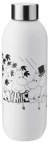 Stelton Nerezová lahev Keep Cool White Moomin 750 ml, bílá barva, kov