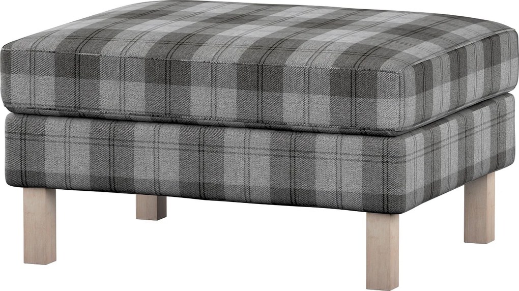 Potah na podnožku IKEA Karlstad barva šedá látka pletený vzor, vzorované
