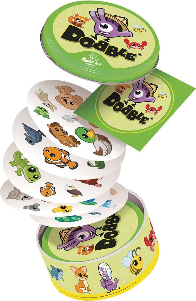 ASMODEE Hra postřehová Dobble ZOO new v plechové krabičce *SPOLEČENSKÉ HRY* asdoan07
