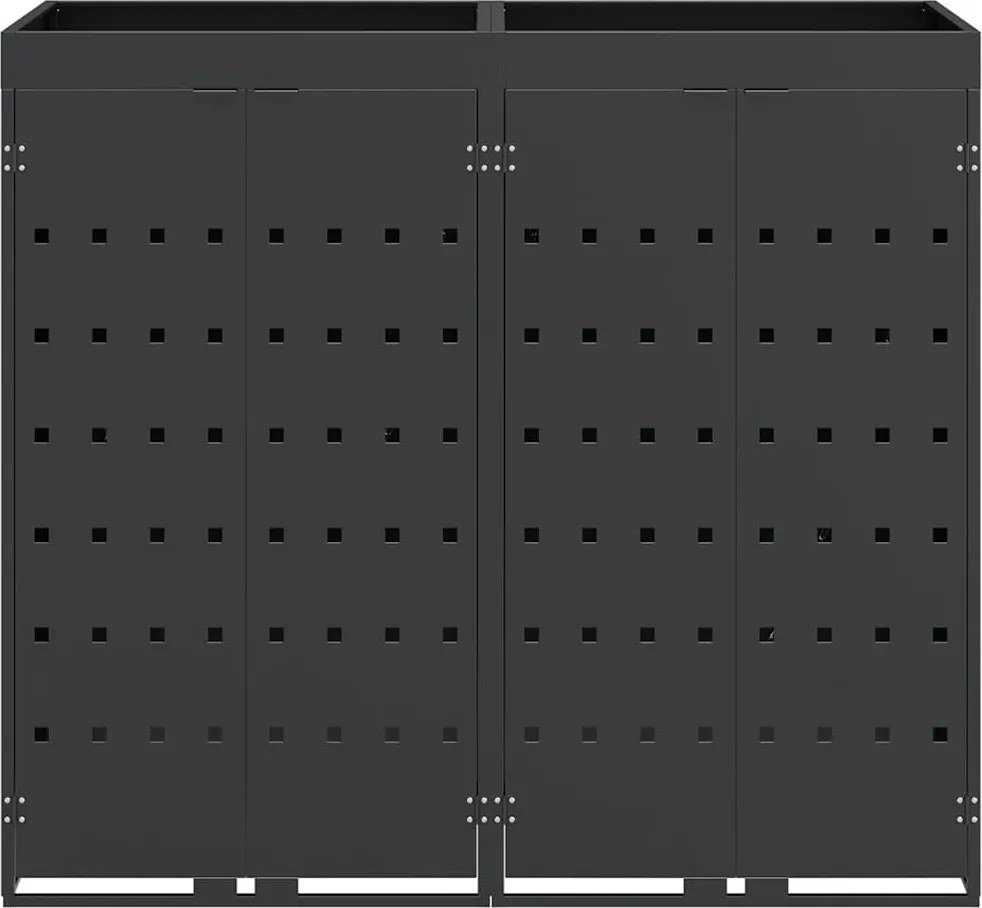 vidaXL Úložný box na 2 popelnice Antracit 136 x 77,5 x 121,5 cm [3394743]