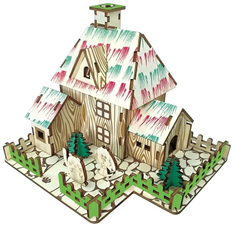 Woodcraft construction kit Woodcraft Dřevěné 3D puzzle Čarodějnická chýše