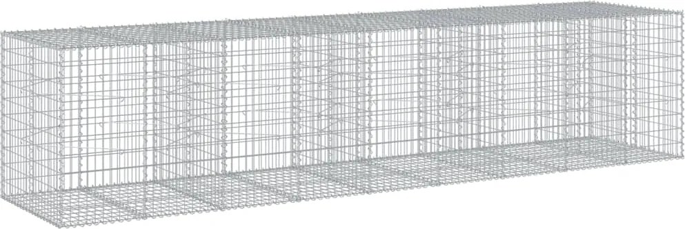 Gabionový koš s víkem 450 x 100 x 100 cm pozinkované železo 3295197