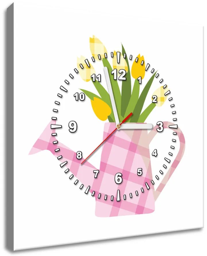 Gario Obraz s hodinami Konve s květinami Rozměry: 40 x 40 cm