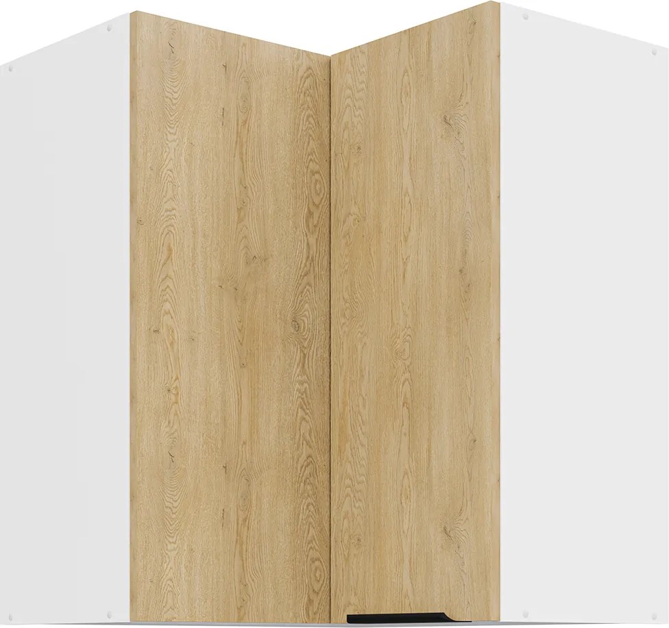 CREMONA bc | horní kuchyňská skříňka 60x60 GN-72 2F (90°) rohová s policemi | 60x60 cm | bílá/cremona