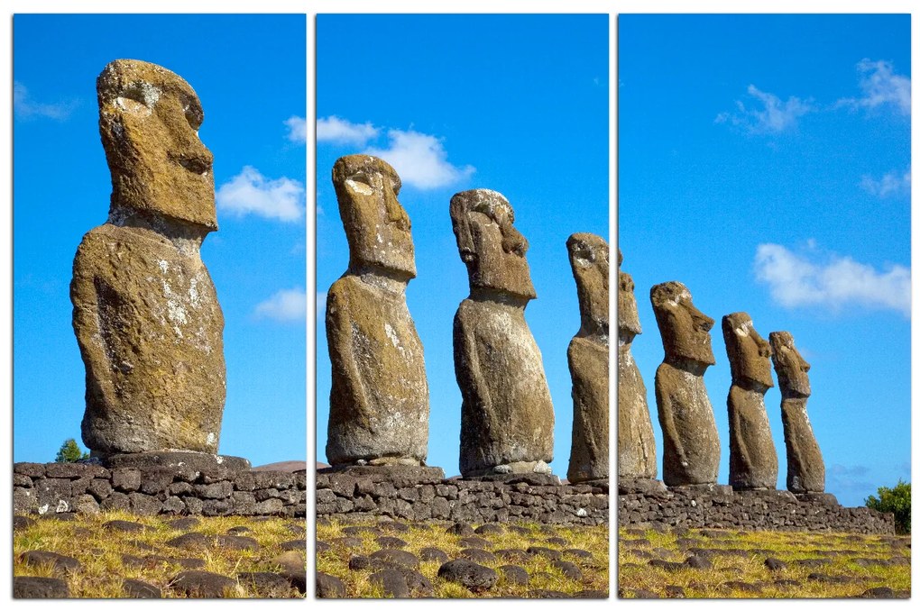 Obraz na plátně - Ahu Akivi moai 1921B (105x70 cm)
