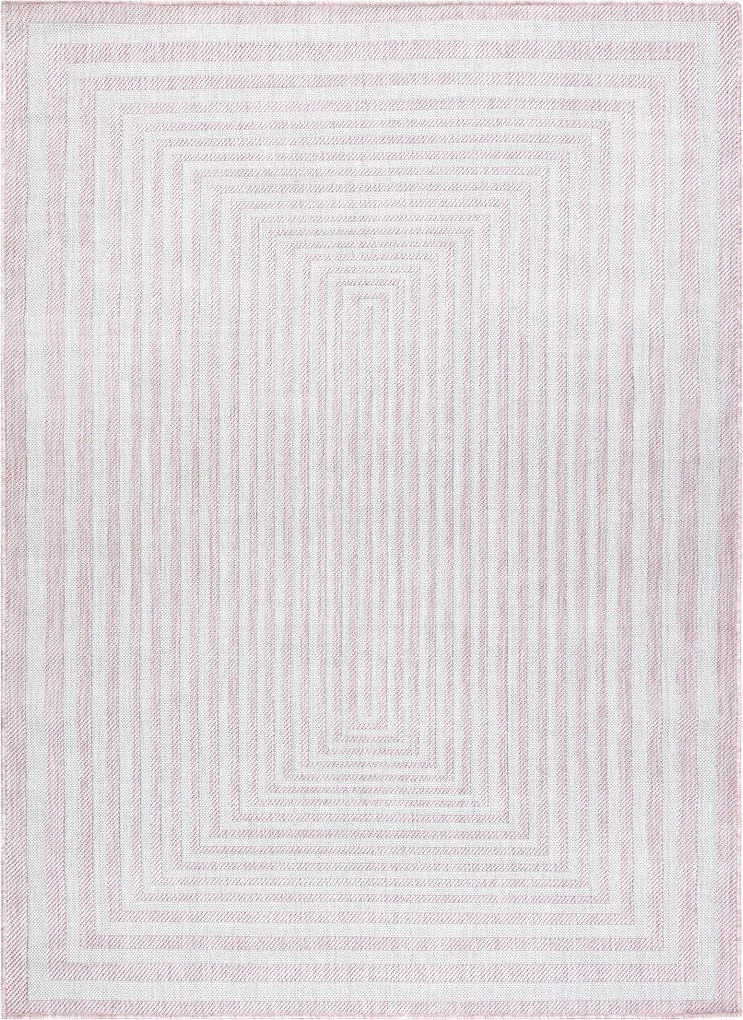 Kusový koberec Sion Sisal Labirinth 22376 pink/ecru – na von aj na doma, 80x150, ružová, chodba / predsieň, Dywany Łuszczów