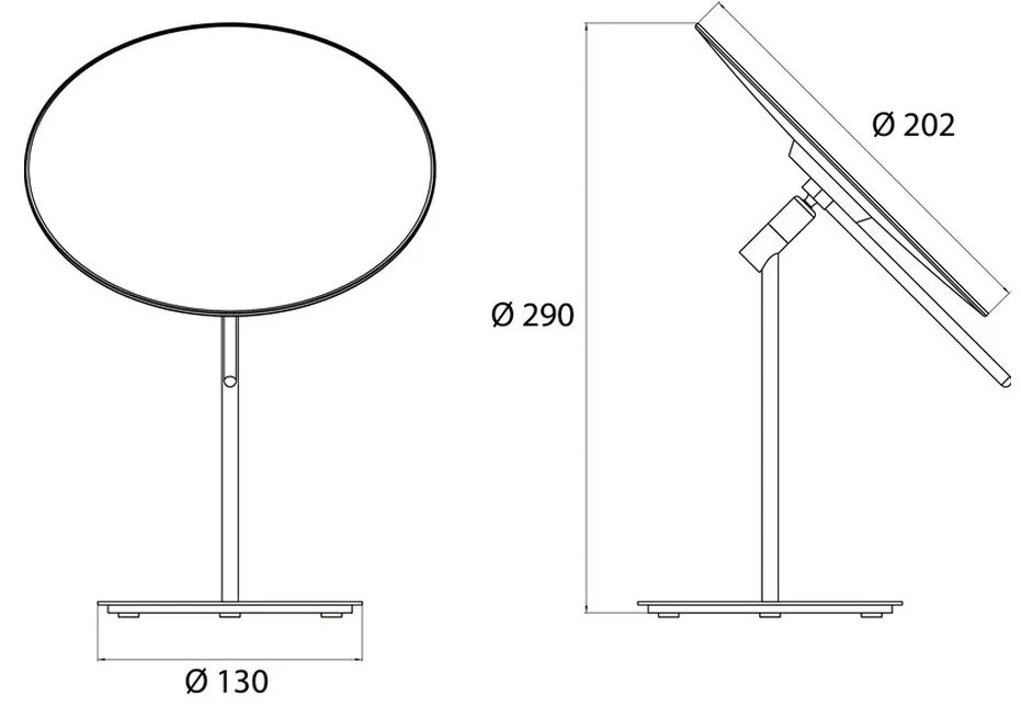 Emco Cosmetic mirrors Pure - Stojící kulaté holící a kosmetické zrcadlo, Ø 202 mm, 3 násobné zvětšování, chrom 109400112