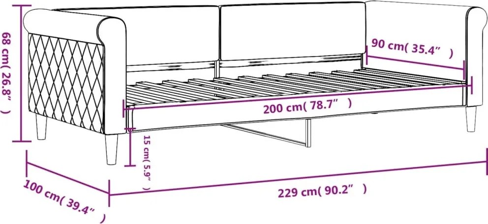 vidaXL Válenda 90 x 200 cm samet [354248] Barva: Černá