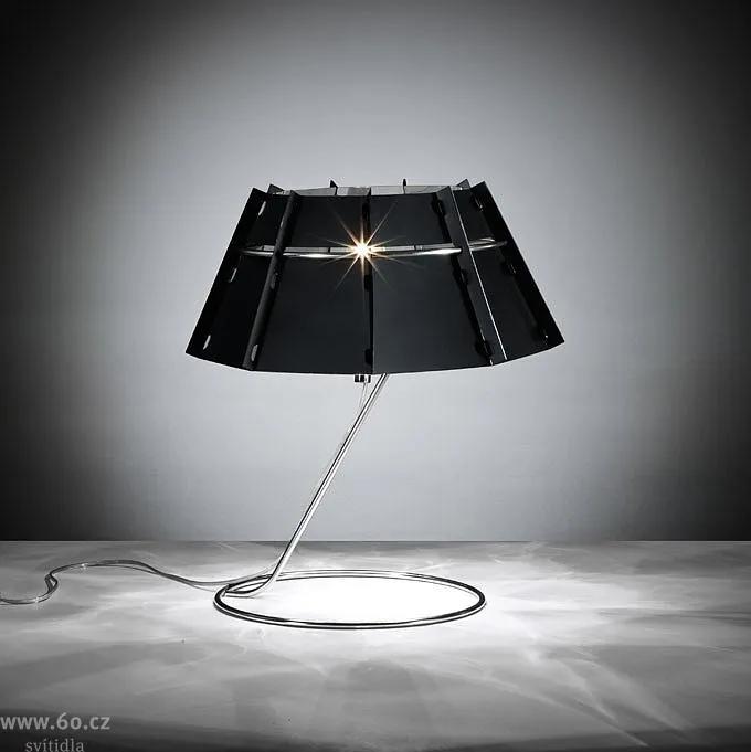 Slamp Chapeau, designová stolní lampa z černého a zrcadlového polykarbonátu, 1x100W, výška 42cm, stmívač
